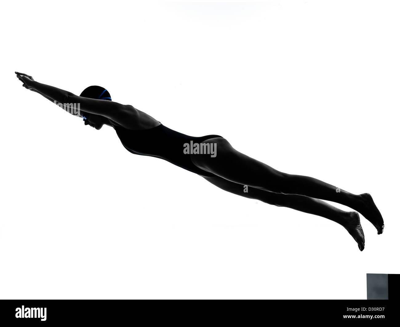 Woman swimming swimmer silhouette hi-res stock photography and images ...