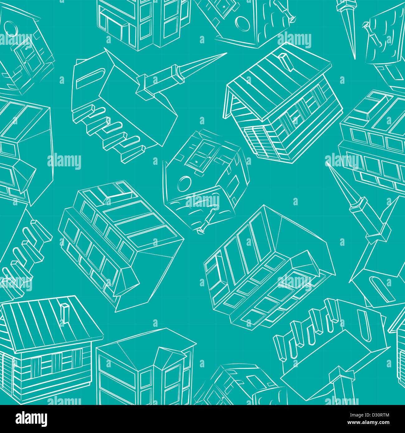 Seamless background pattern with construction sketches Stock Photo - Alamy