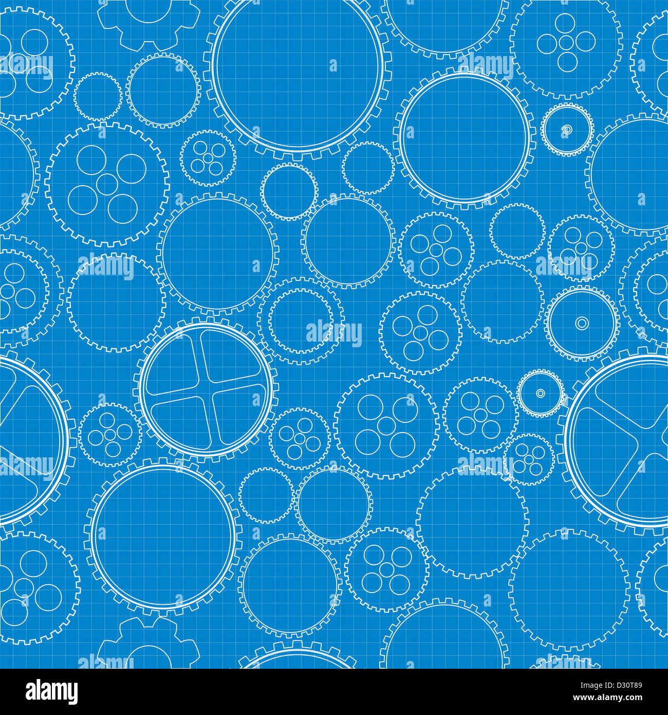 Conceptual blueprint graphic with gears Stock Photo - Alamy