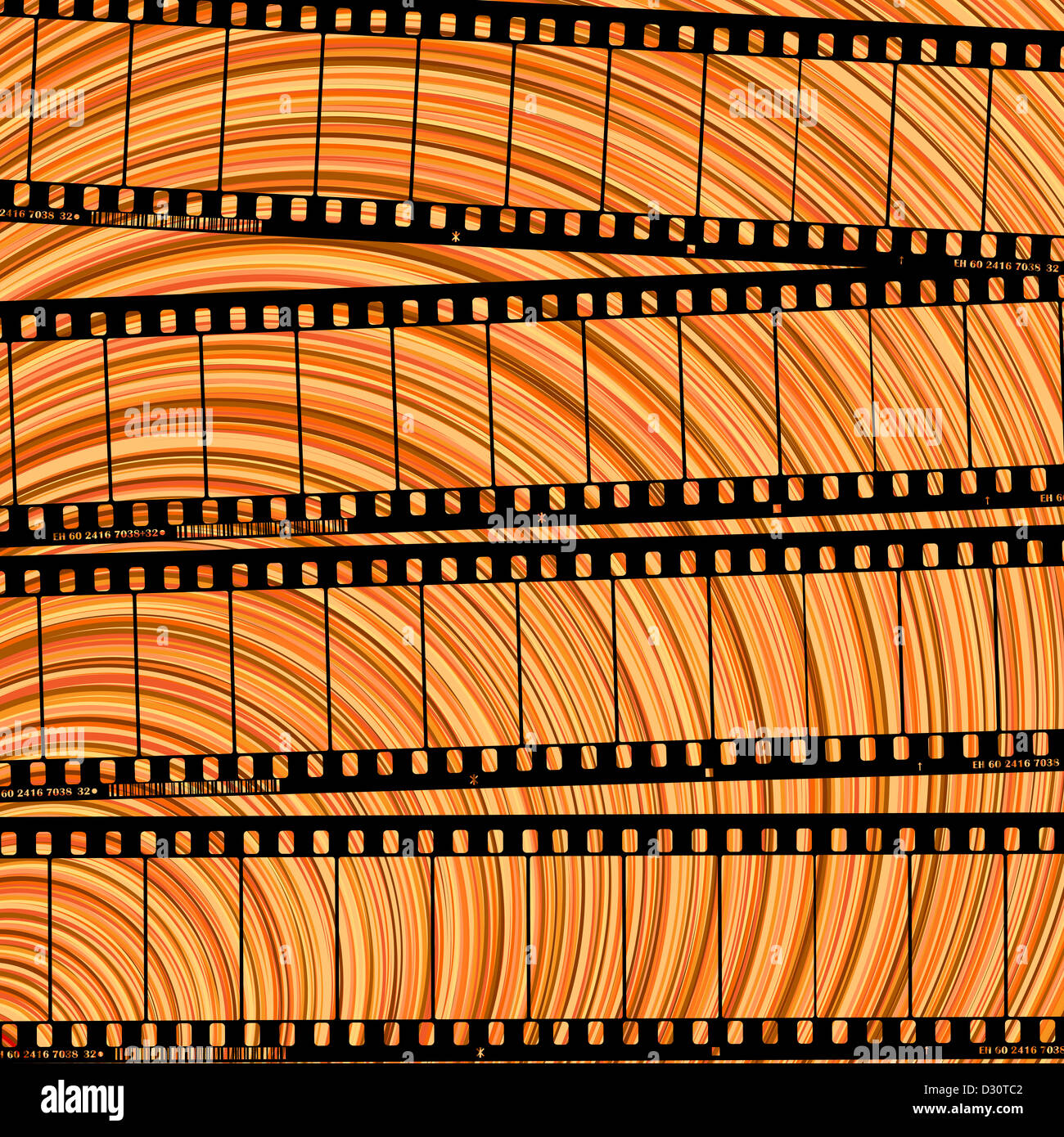 Conceptual movie background with film reel cuts, abstract art Stock ...