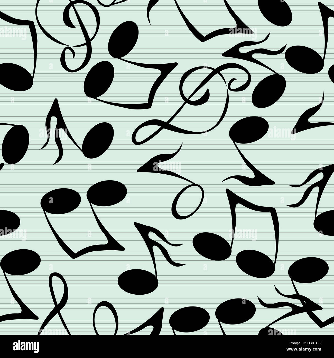 Seamless pattern with stylized musical notes Stock Photo - Alamy