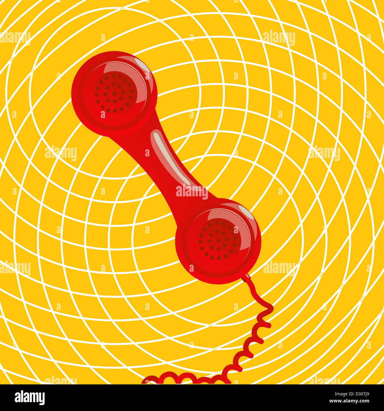 Clip art representation of a classic red phone receiver , conceptual ...