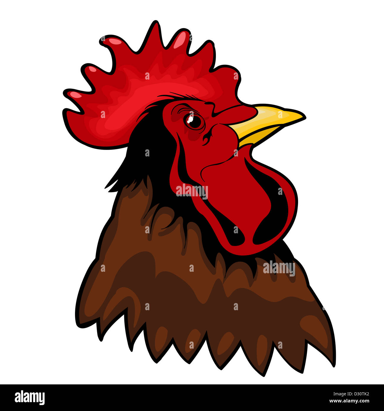 Mascot of a rooster's head against white. Vinyl-ready graphic Stock ...