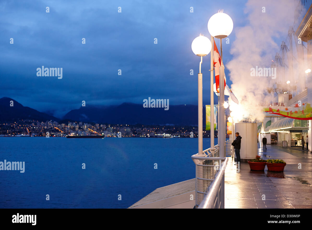 the canadian trail canada place west promenade at night Vancouver BC ...