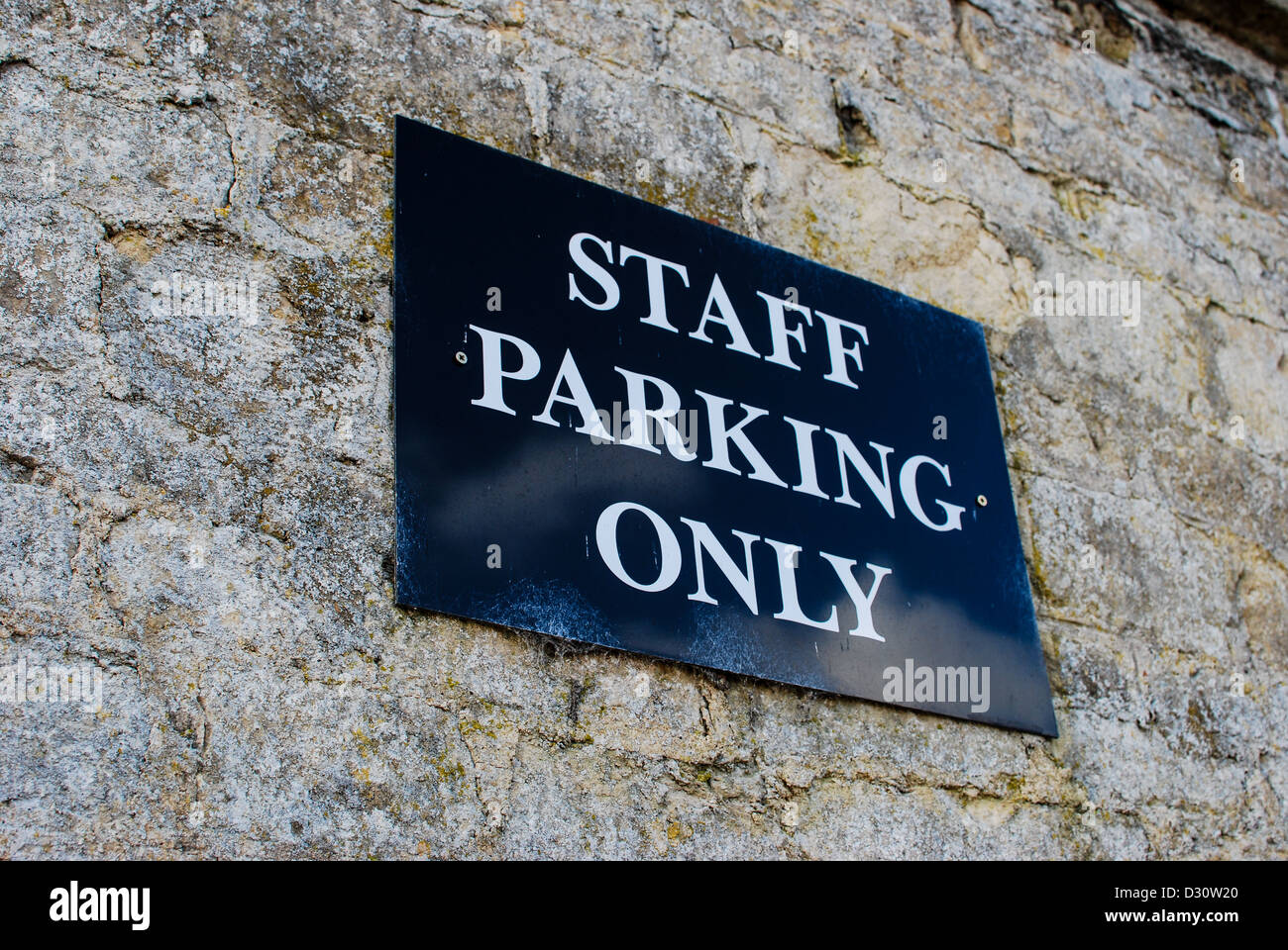 Staff parking sign Stock Photo - Alamy