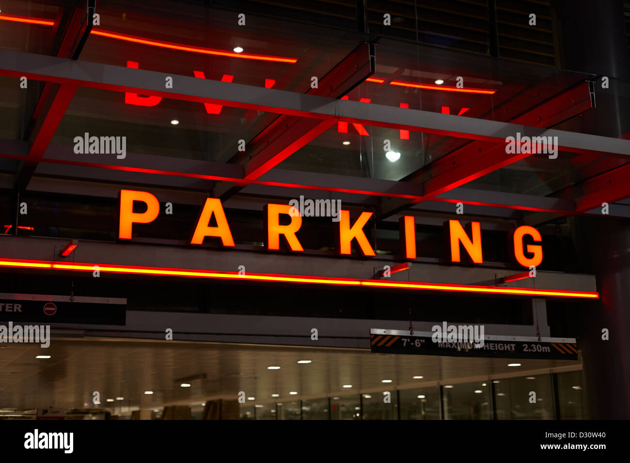 public multi level car park parkade in downtown Vancouver BC Canada ...