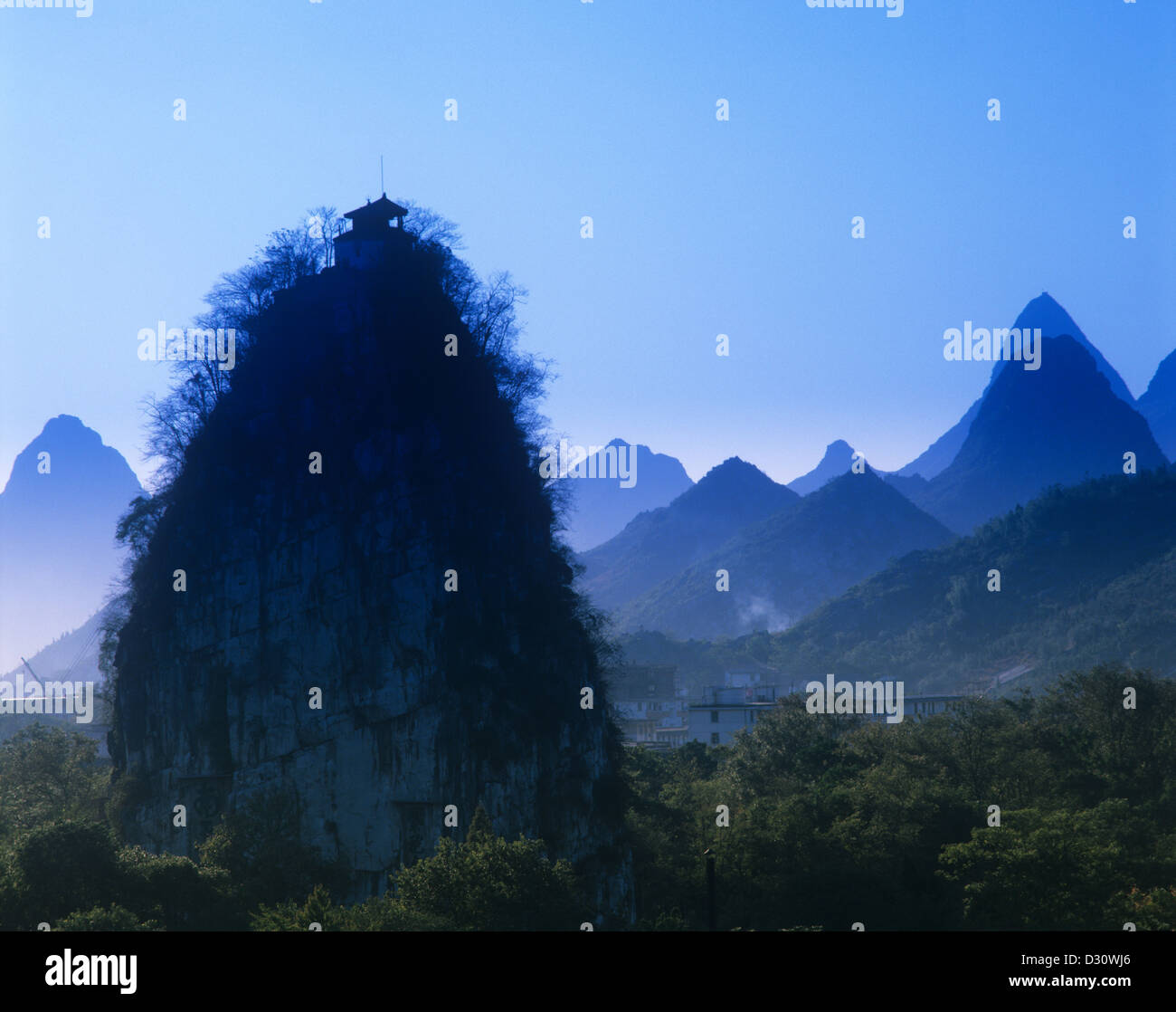 Peoples Republic of China, Guangxi, Guilin, view of Duxiu Feng ...