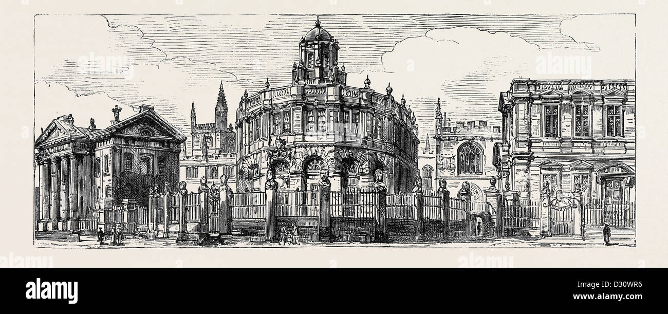 OXFORD: THE OLD ASHMOLEAN, THE SHELDONIAN THEATRE, FROM BROAD STREET ...