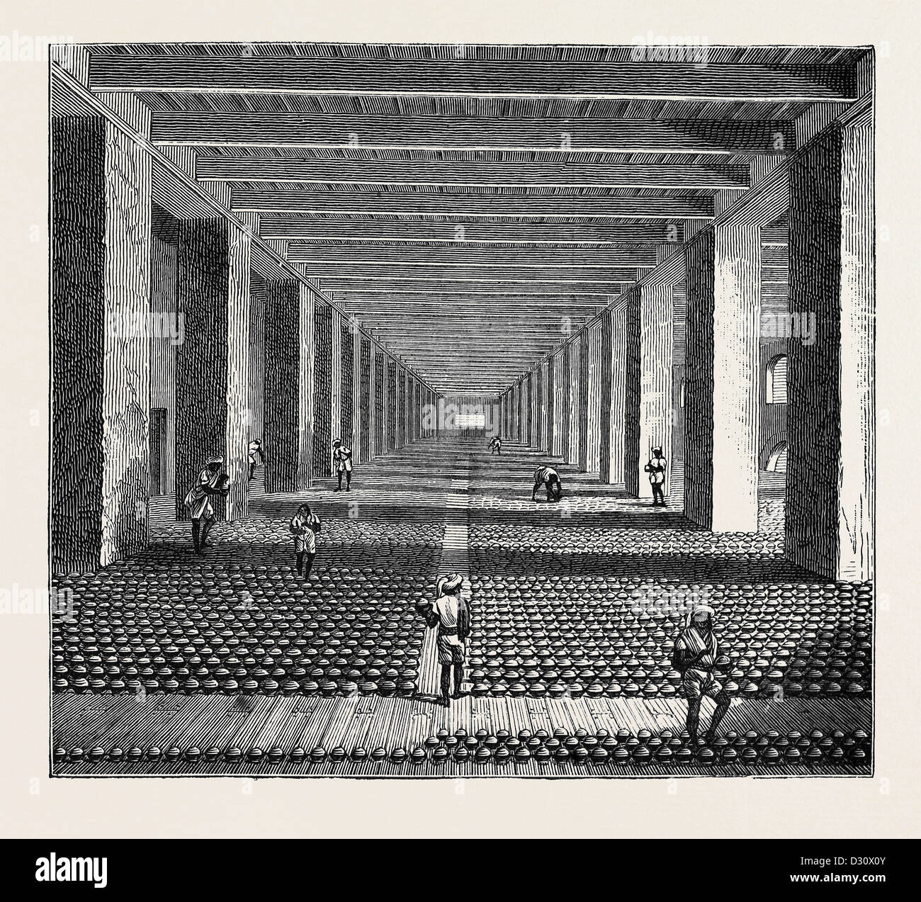 THE INDO-CHINESE OPIUM TRADE, AT AN OPIUM FACTORY AT PATNA: THE DRYING ...