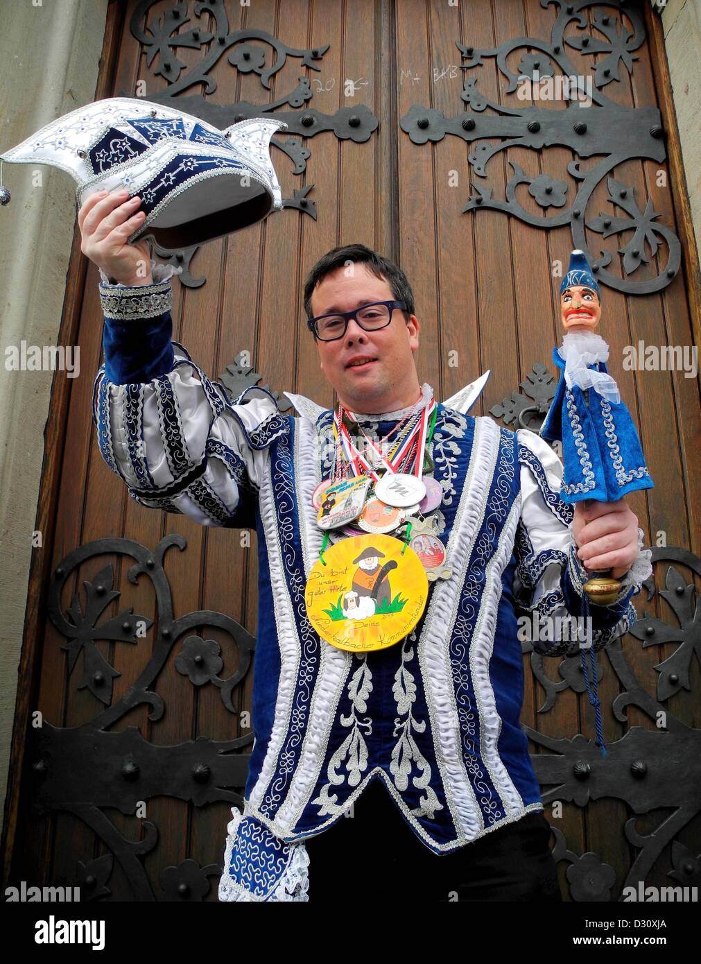 Catholic priest Jens Clobes as carnival prince Jens stands in front of ...