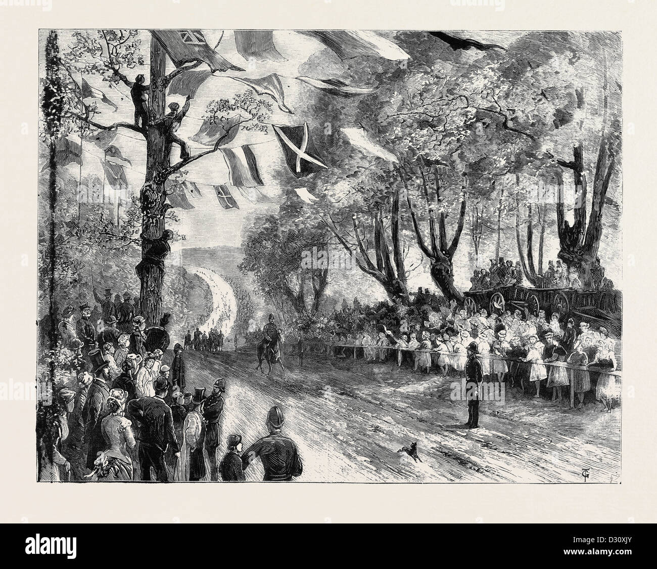 THE QUEEN'S VISIT TO EPPING FOREST: THE ROYAL PROCESSION ENTERING HIGH ...