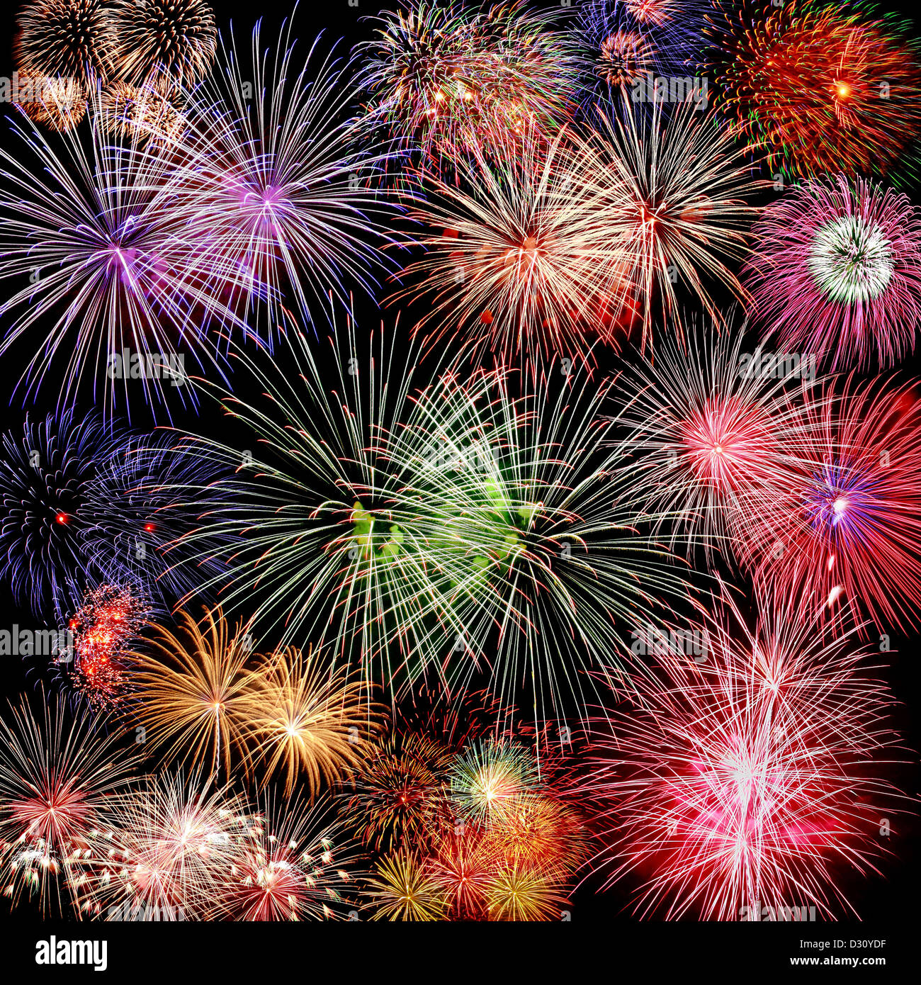 Frame of Firework scatter on black background Stock Photo - Alamy