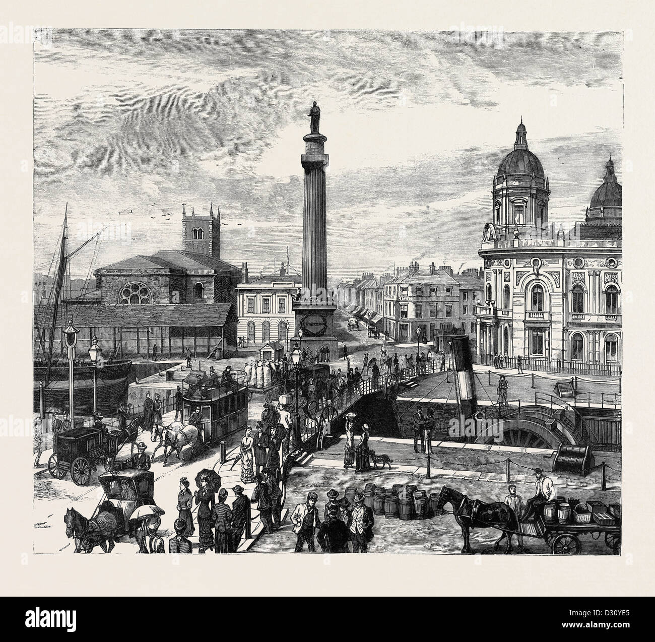 HULL: WHITEFRIARGATE BRIDGE AND WILBERFORCE MONUMENT Stock Photo - Alamy