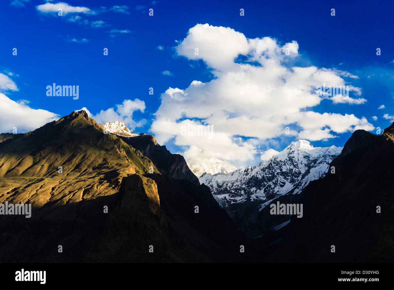 Karakoram range seen from Karimabad, Hunza Valley, Pakistan Stock Photo ...