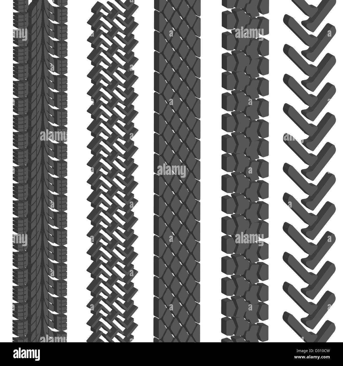 Set of detailed tire prints Stock Photo - Alamy