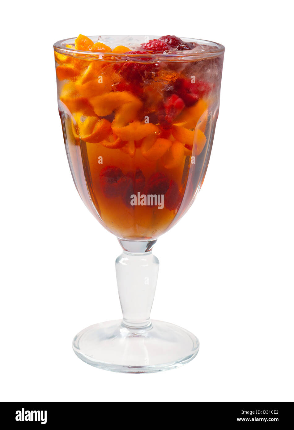 berry citrus cocktail closeup isolated on white background Stock Photo ...