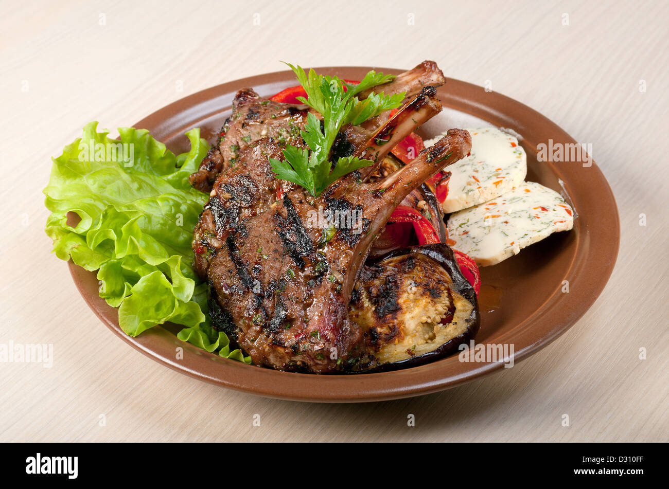 Grilled bbq rack lamb hi-res stock photography and images - Alamy