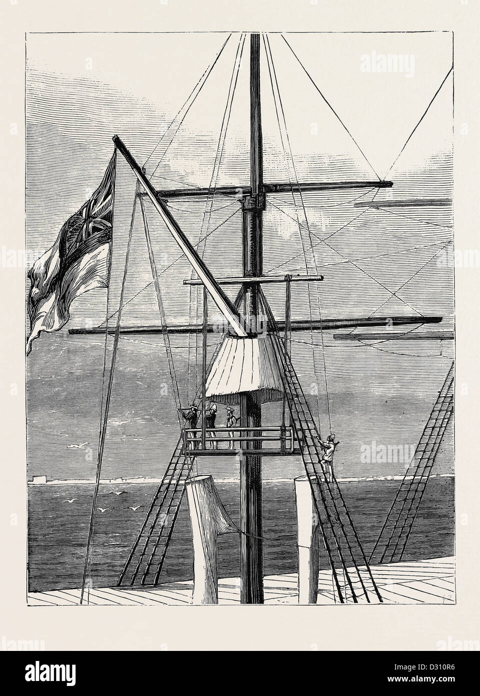 THE WAR IN EGYPT: THE LOOK-OUT PERCH ON BOARD H.M.S. "MINOTAUR" IN ...