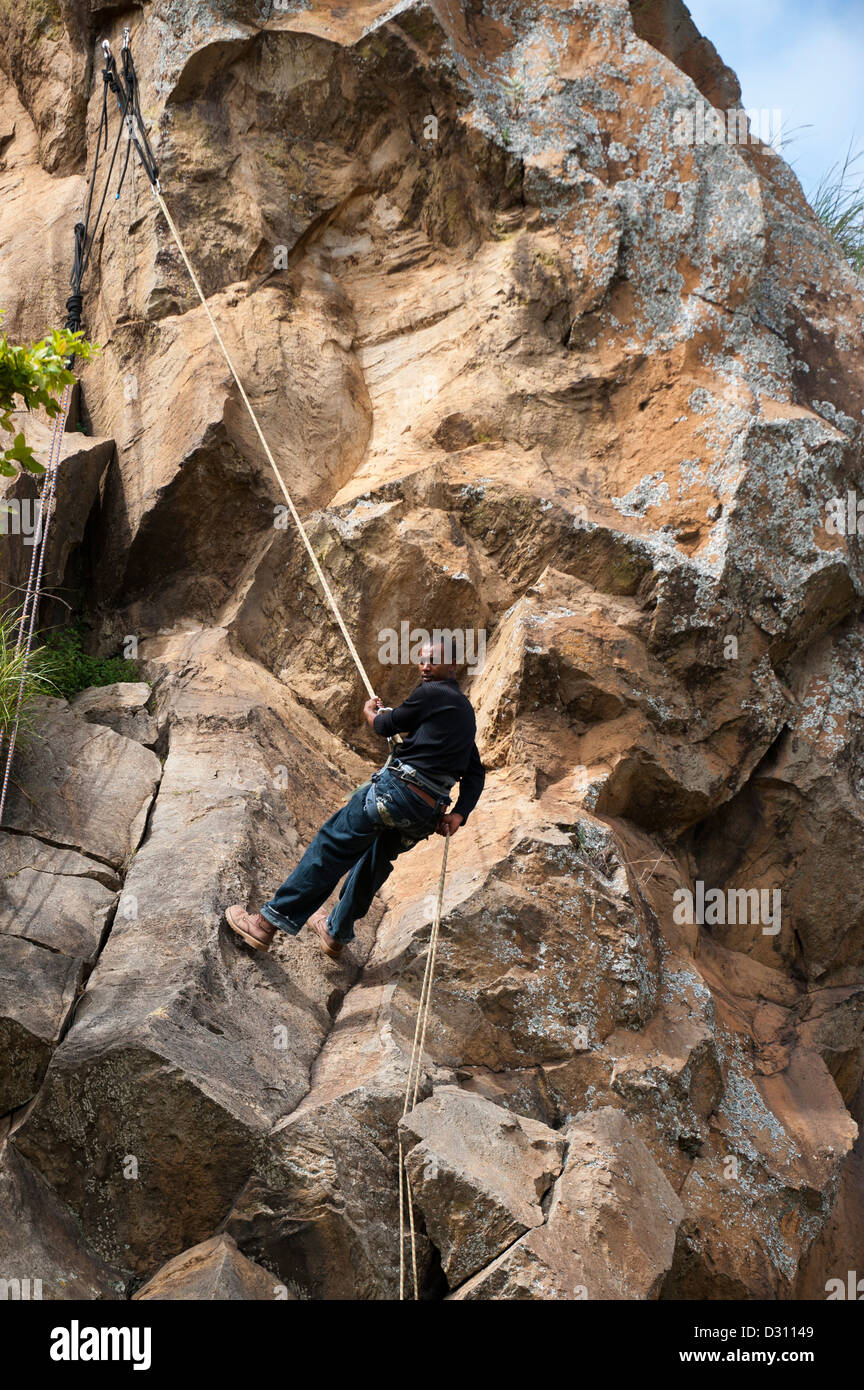 Abseiling climbing tower hi-res stock photography and images - Alamy