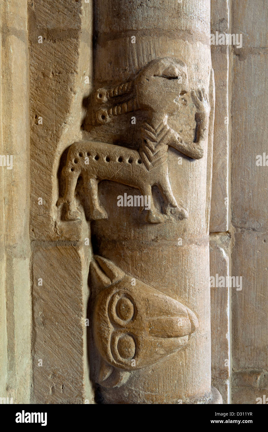Carvings in St. John the Baptist Church, Beckford, Worcestershire ...