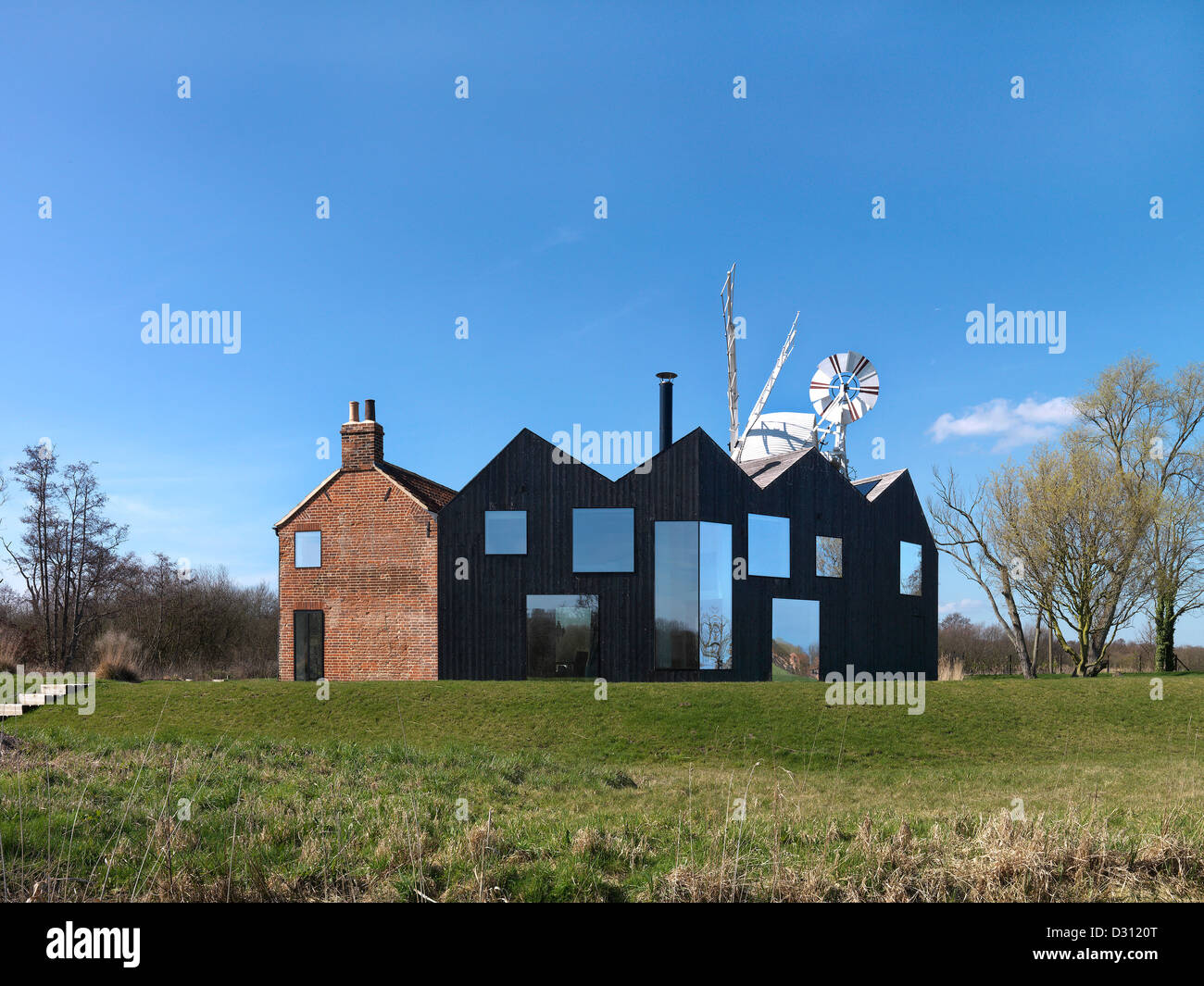 Hunsett Mill, Stalham, United Kingdom. Architect: ACME, 2010. Rear ...