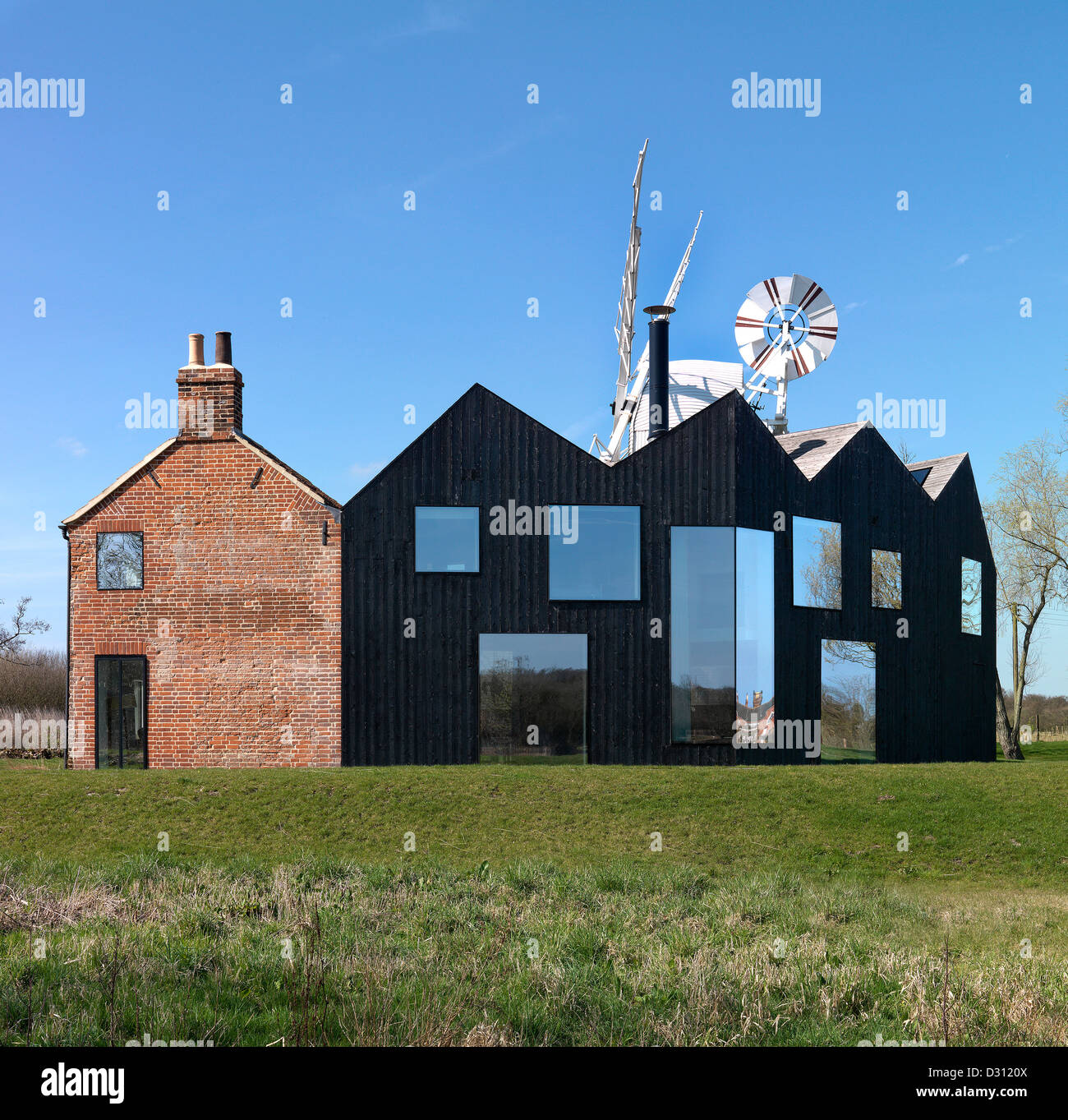 Hunsett Mill, Stalham, United Kingdom. Architect: ACME, 2010. Rear ...