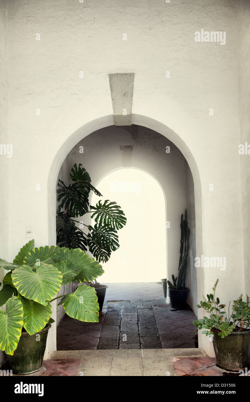 Mexican White Arched Architecture - Oaxaca - Mexico Stock Photo - Alamy
