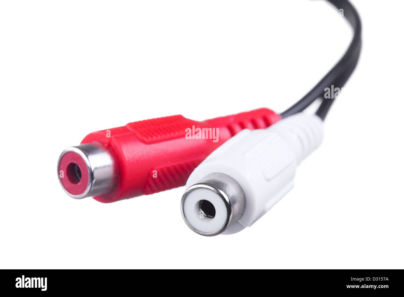 red and white female audio cinch plugs, isolated on white background ...