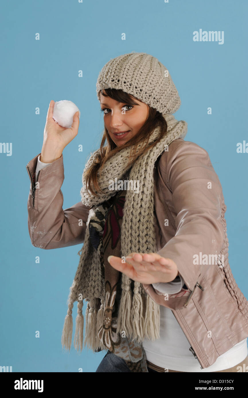 Throwing snow ball hi-res stock photography and images - Alamy