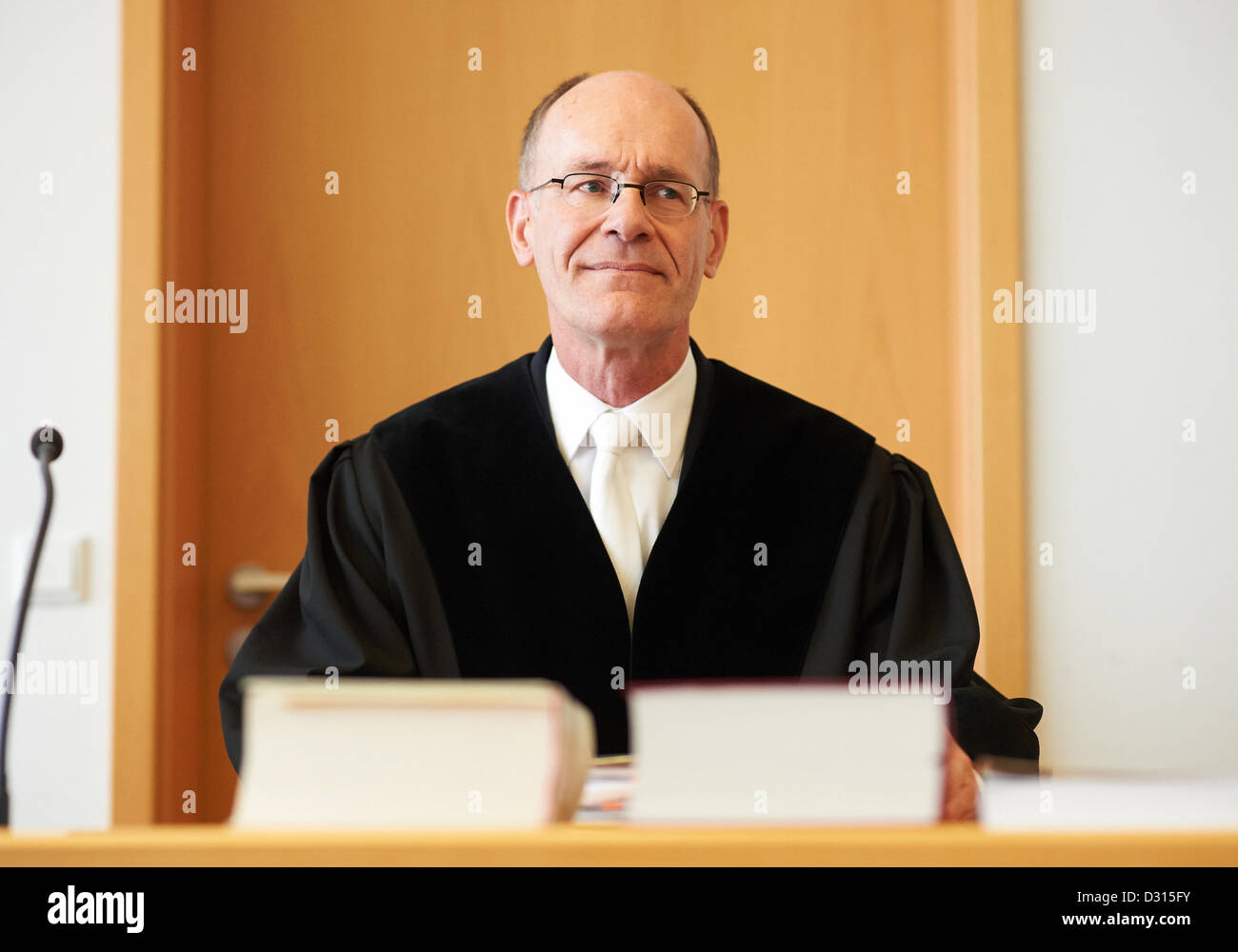 Presiding judge Thomas Voigt smiles before the proclamation of ...
