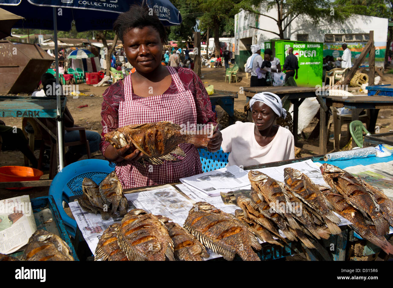Fish for sale, municiple market, Kisumu, Kenya Stock Photo - Alamy