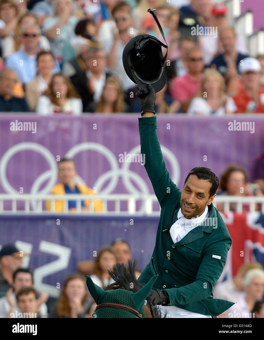 Kamal Bahamdan riding Noblesse des Tess (KSA, Saudi Arabia) celebrates ...