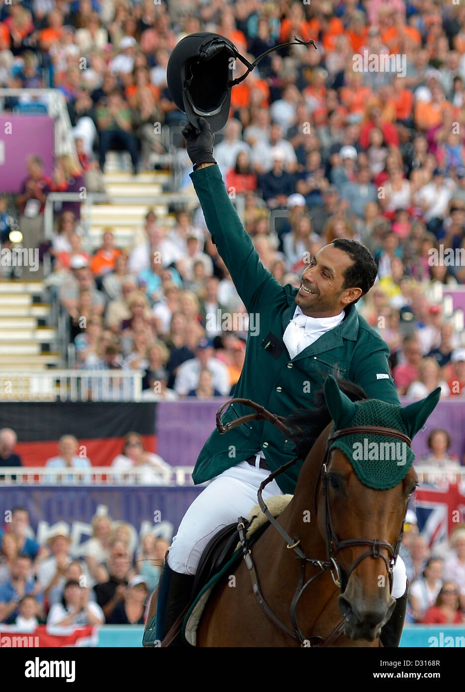 Kamal Bahamdan riding Noblesse des Tess (KSA, Saudi Arabia) celebrates ...