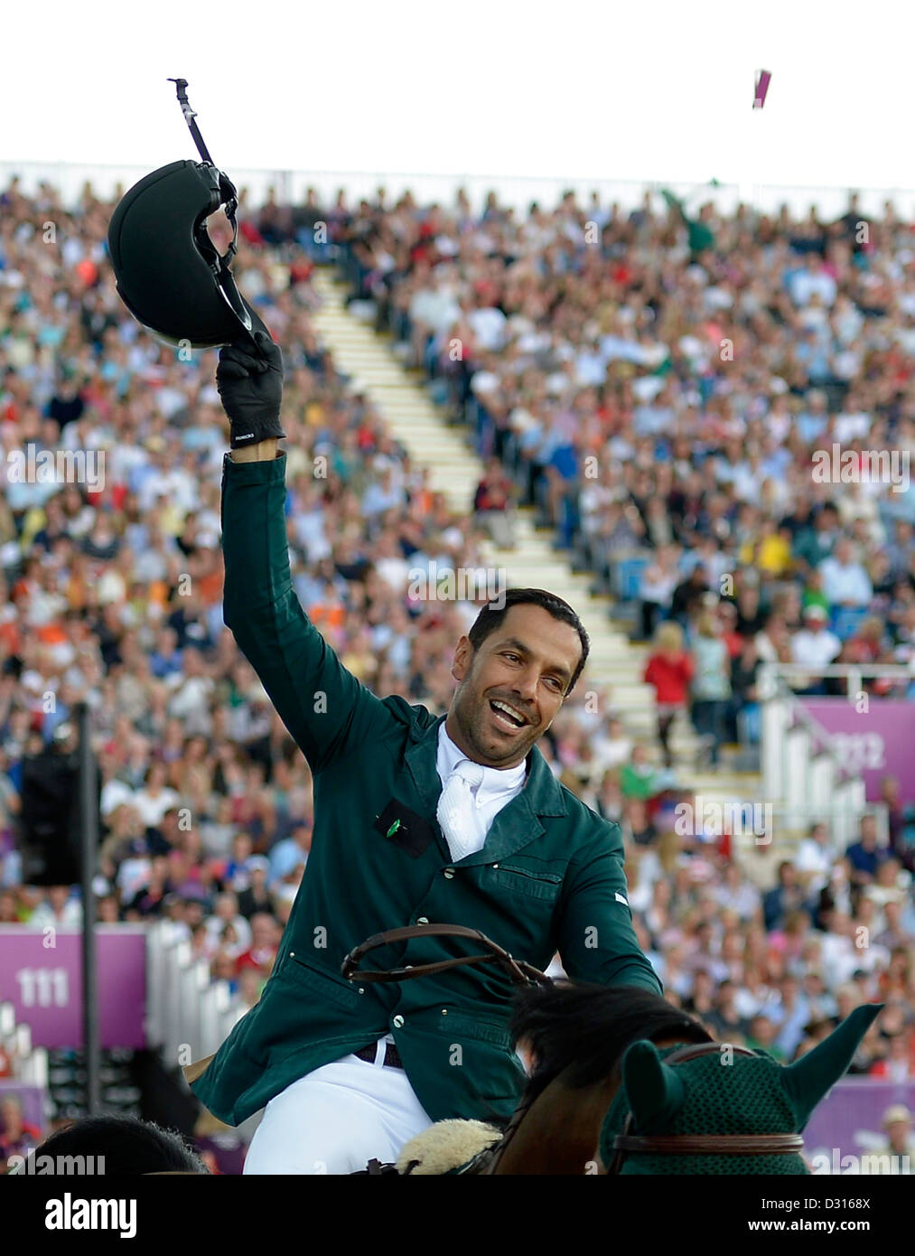 Kamal Bahamdan riding Noblesse des Tess (KSA, Saudi Arabia) celebrates ...
