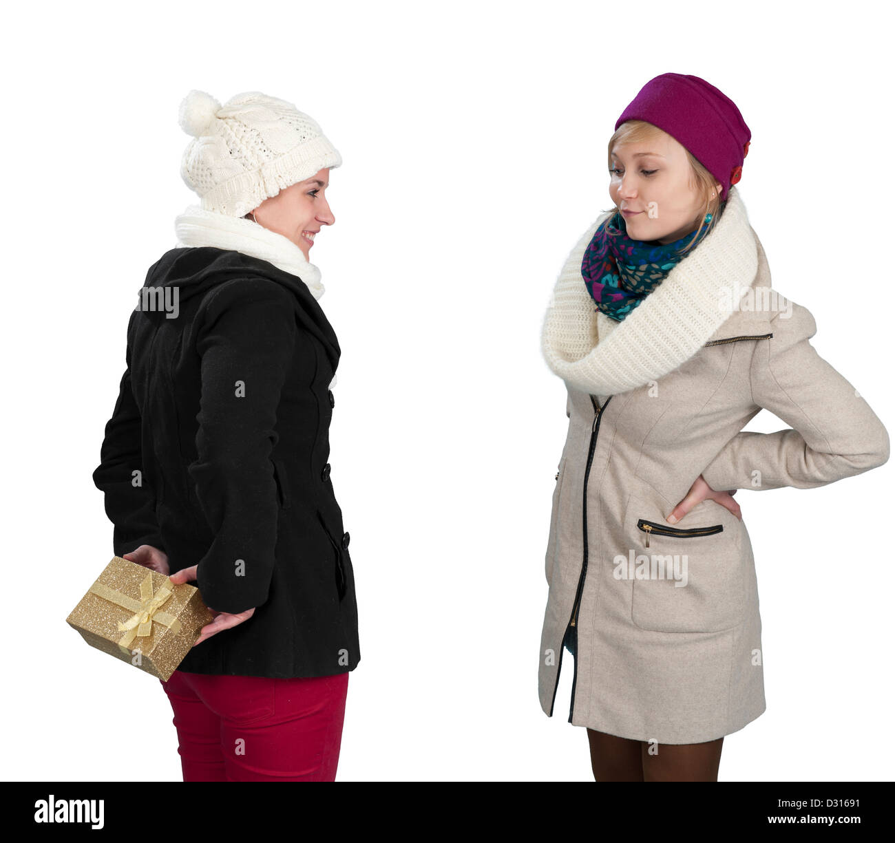 Happy woman winter hat Cut Out Stock Images & Pictures - Alamy