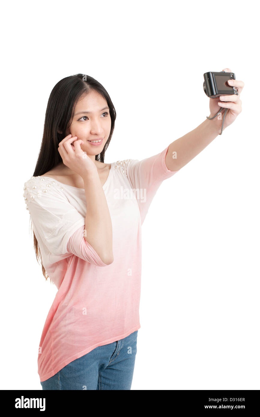 Chinese woman with camera Stock Photo - Alamy