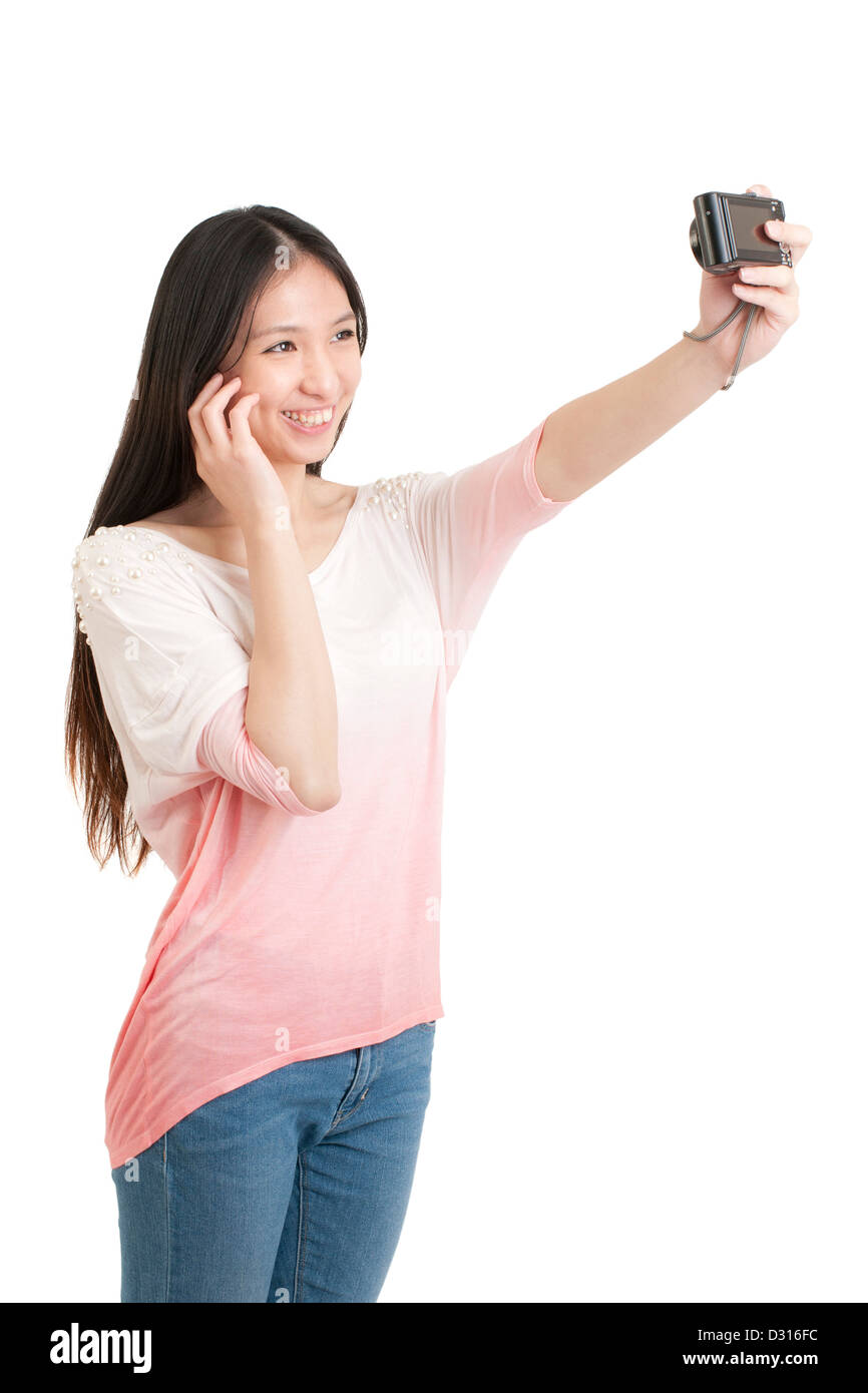 Chinese woman with camera Stock Photo - Alamy