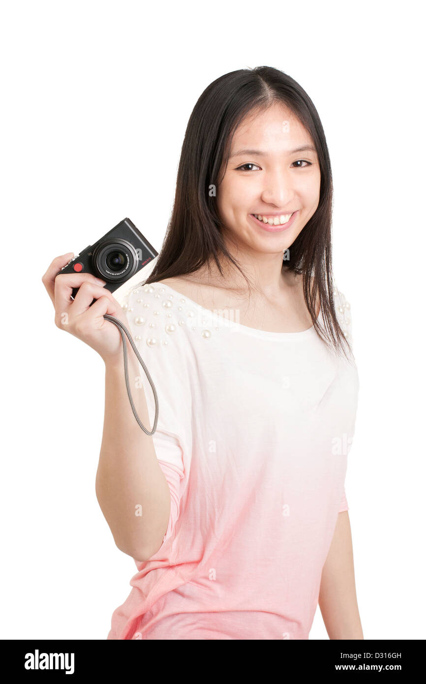 Chinese woman with camera Stock Photo - Alamy