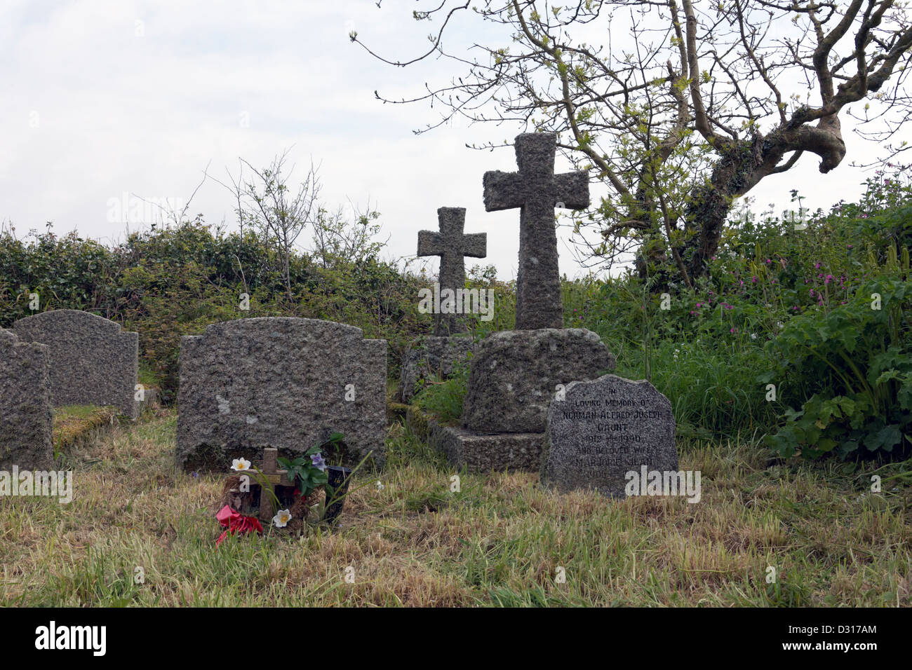 The graveyard of St. Bridget's Church in Morvah, Cornwall Stock Photo ...