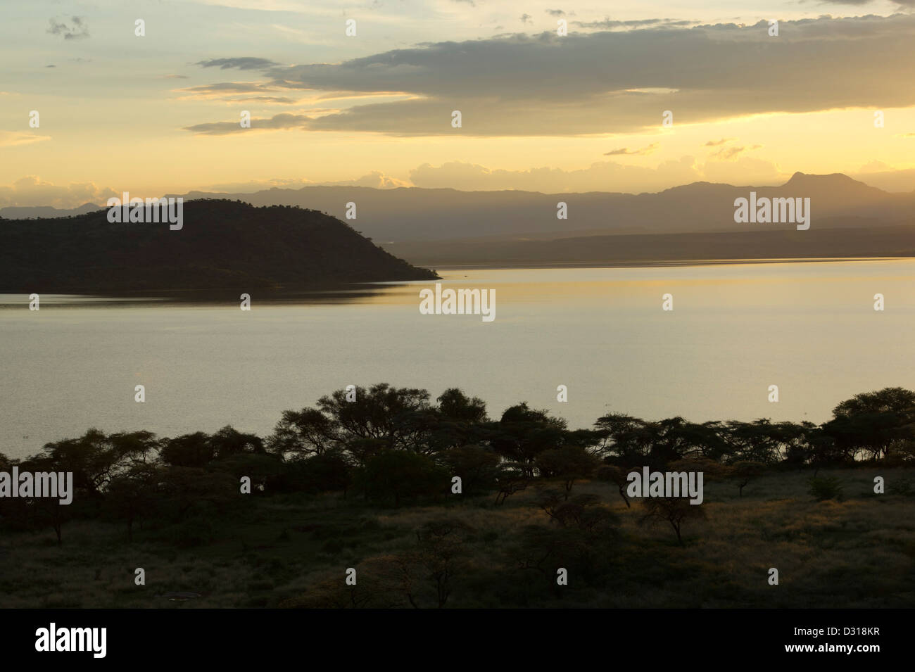 Sunset, Lake Baringo, Kenya Stock Photo - Alamy