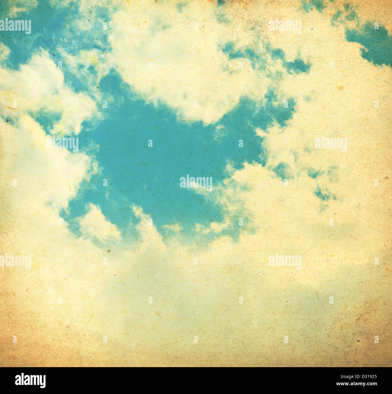 Vintage sky and clouds on old paper texture for background Stock Photo ...