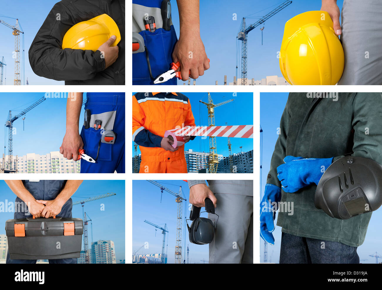 Collage of construction workers hi-res stock photography and images - Alamy