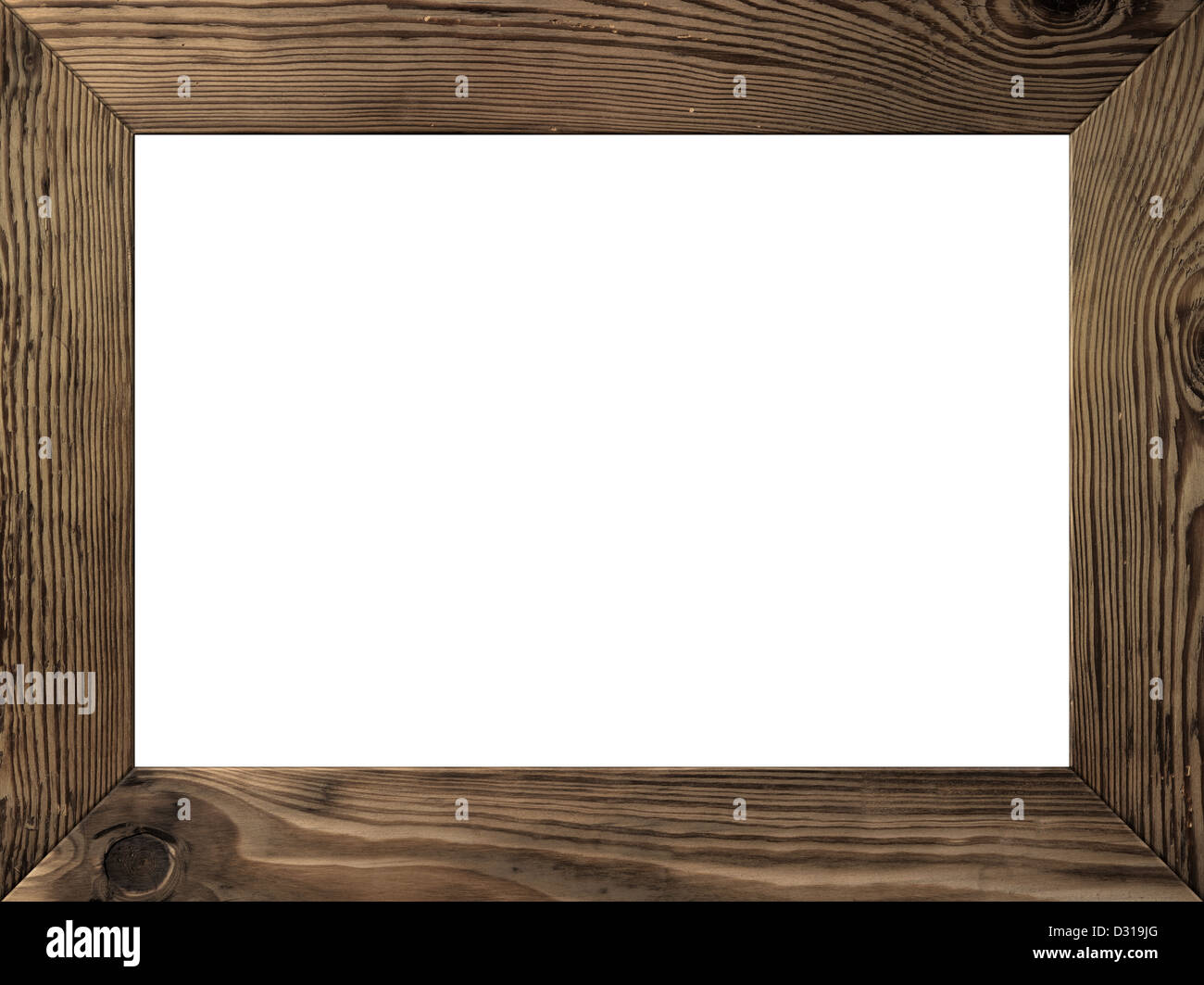 Wood frame isolated inside, old dark brown planks Stock Photo - Alamy