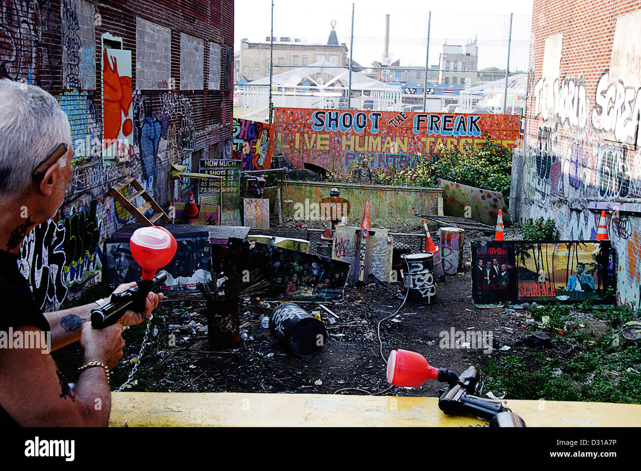 Shoot the freak side show at Coney Island Stock Photo - Alamy