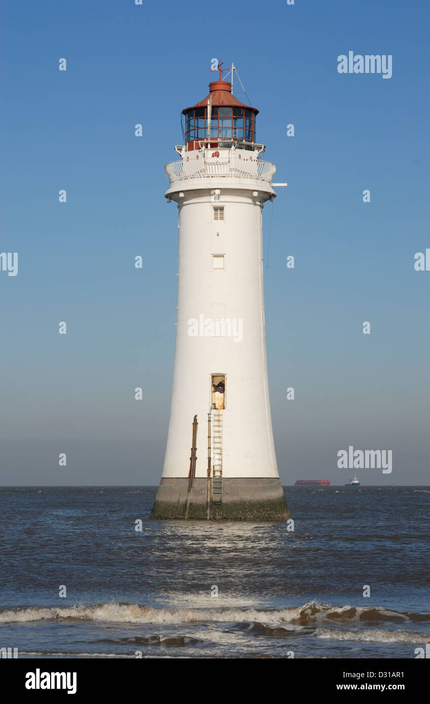 New Brighton Lighthouse built on Perch Rock at the mouth of the River ...