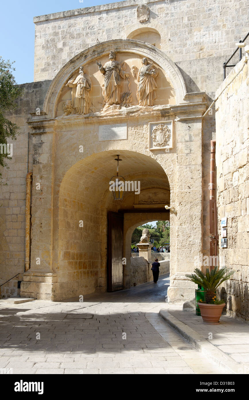 Inner side of the Main Gate. Mdina. Malta Stock Photo - Alamy