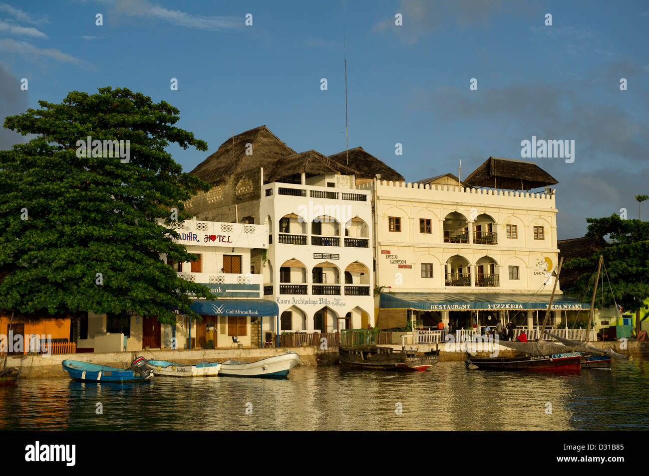 Waterfront of Lamu town, Lamu Archipelago, Kenya Stock Photo - Alamy