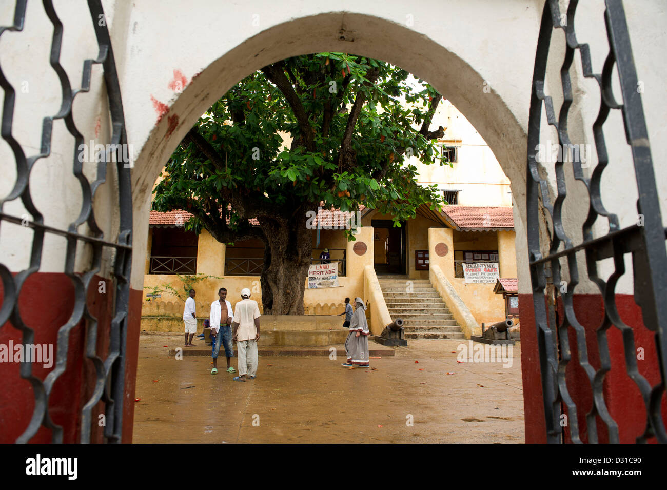 View of the main square from Lamu Fort, Lamu, Lamu Archipelago, Kenya ...