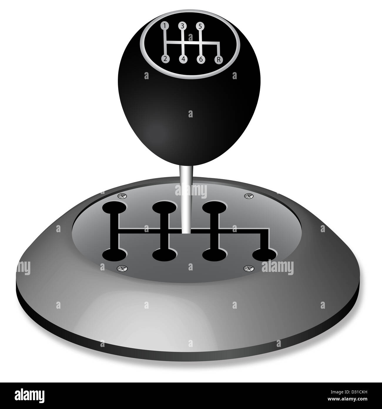 six gears gearshift against white background, abstract vector art ...