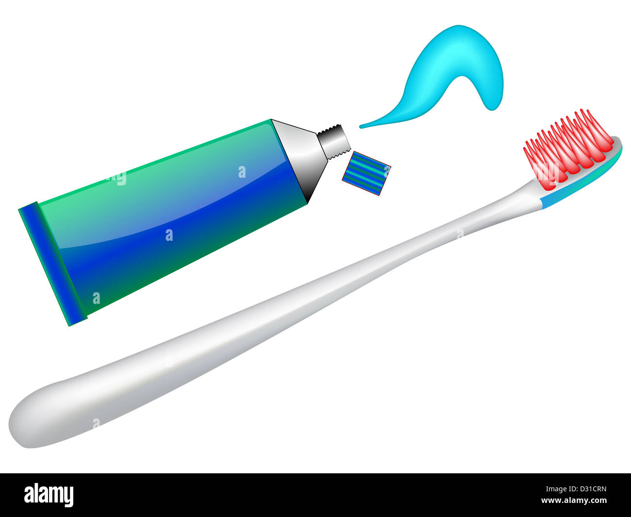 toothbrush and toothpaste over white background, abstract vector art ...